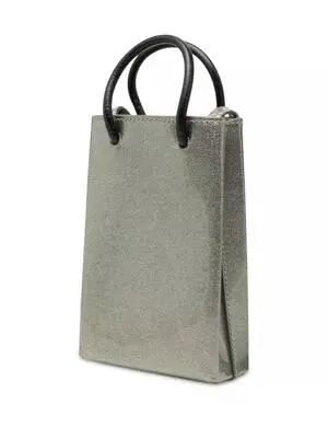 Balenciaga 2019 Mini Patent Logo Shopping Phone Holder Satchel