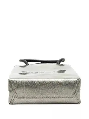 Balenciaga 2019 Mini Patent Logo Shopping Phone Holder Satchel