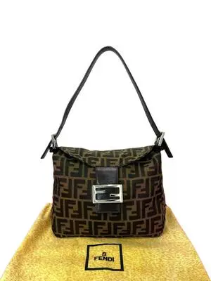 Fendi 1990-2010 Zucca Canvas Shoulder Bag