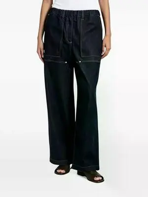 Brunello Cucinelli Elasticated-waistband Contrast-stitched Jeans