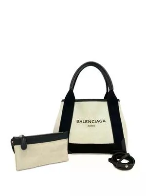Balenciaga 2000-2026 Canvas Navy Cabas Xs Satchel