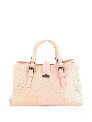 Bottega Veneta Roma Bag Intrecciato Nappa Small Tote Bag - Pink