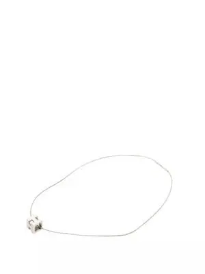 Hermès 2000-2010 Palladium Plated Enamel Cage Dh Cube Necklace Costume Necklace