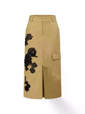 Hellessy Dima Floral-appliqué Cargo Straight Midi Skirt