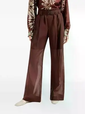 Brunello Cucinelli Belted Sheer-panel Trousers