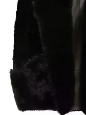 BLANCHA Shearling-trim Leather Gilet