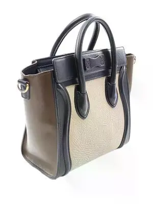 Celine 2010-2026 Nano Tricolor Leather Luggage Tote Satchel