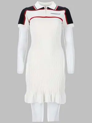 Casablanca Mini Abito Polo Da Tennis In Maglia - White