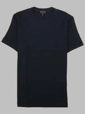 Giorgio Armani T-shirt Girocollo In Jersey Di Viscosa - Blue