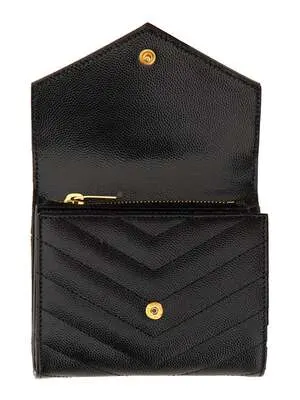 Saint Laurent Portafoglio Tri-fold Cassandre