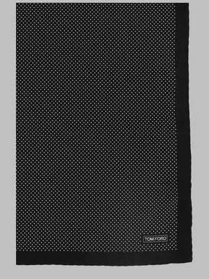 TOM FORD Fazzoletto Da Taschino Con Bordo Tono Su Tono - Black
