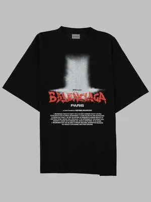 Balenciaga T-shirt Con Stampa - Black