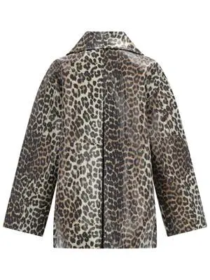 GANNI Giacca Laminata Animalier