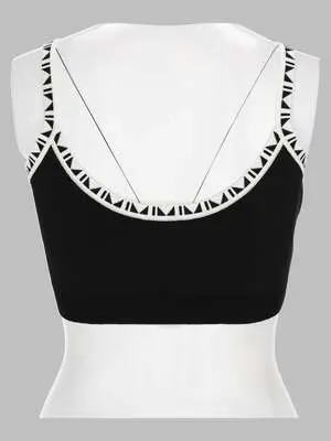 Versace Top Cropped A Coste Con Logo