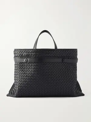 Bottega Veneta Archivio Intrecciato Leather Tote Bag - Black