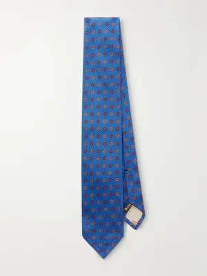 Rubinacci 8cm Printed Silk-twill Tie - Blue