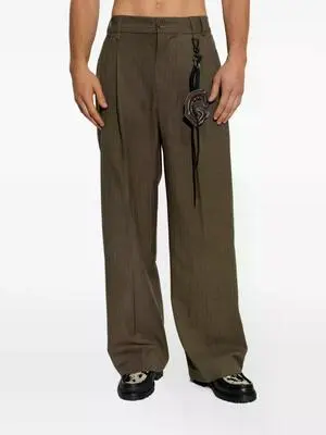 SONG FOR THE MUTE Pinstripe Pleated Trousers