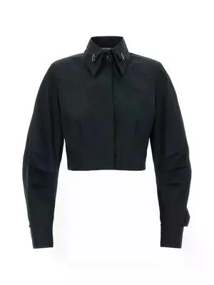 Elisabetta Franchi Cotton Poplin Shirt With Logo Details