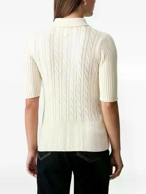JOOP! Cable-knit Short-sleeve Polo Top