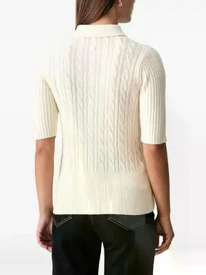 JOOP! Cable-knit Short-sleeve Polo Top