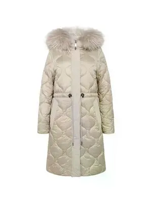 BETTY BARCLAY Quilted Faux-fur Trim Coat - Neutrals