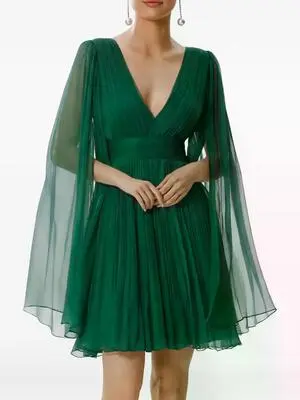 FRAMBOISE Palmer Cape-sleeve Mini Dress - Green