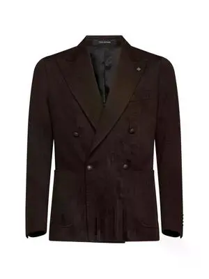 Tagliatore Double-breasted Peak-lapel Jacket - Brown