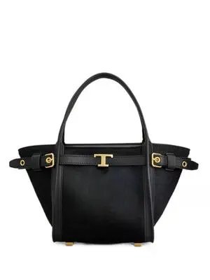 TOD'S T Timeless Leather-trim Tote Bag