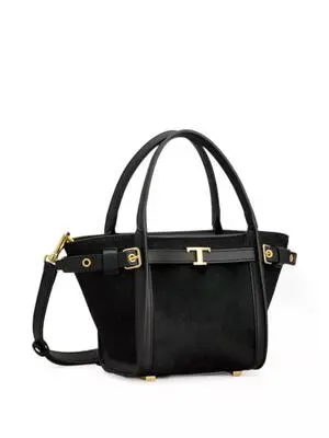 TOD'S T Timeless Leather-trim Tote Bag