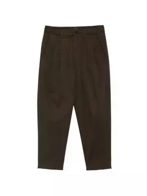 LOW BRAND Pleated Elasticated-waistband Straight-leg Trousers