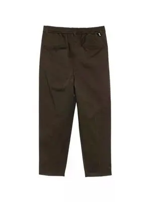 LOW BRAND Pleated Elasticated-waistband Straight-leg Trousers