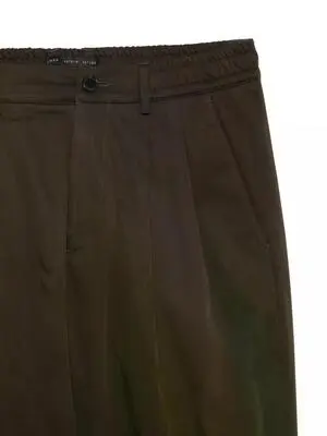 LOW BRAND Pleated Elasticated-waistband Straight-leg Trousers