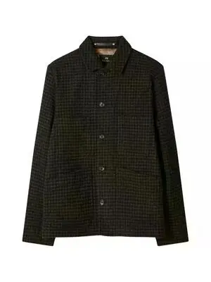 Paul Smith Dark-green Dogtooth Wool-blend Chore Jacket
