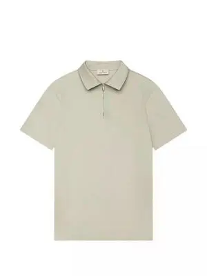 VALENZA Supima Cotton Zip-neck Polo Shirt - Neutrals