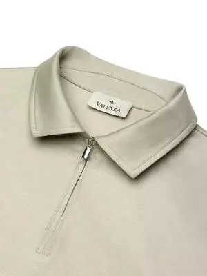 VALENZA Supima Cotton Zip-neck Polo Shirt