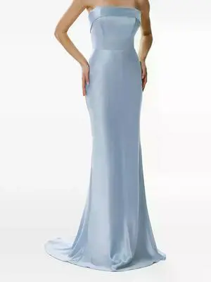 FRAMBOISE Dhara Strapless Satin-finish Maxi Dress