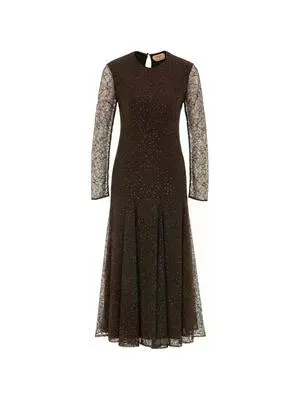 TWINSET Sequin-embellished Lace Dress - Brown