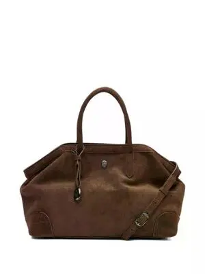 Ash Justine Crocodile-effect Suede Tote Bag