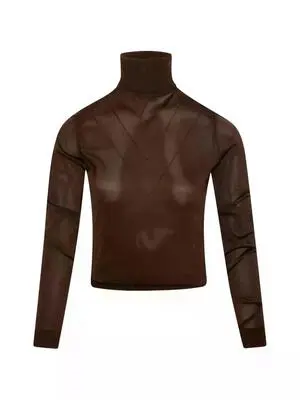 FRACOMINA Lurex Roll-neck Sweater - Brown