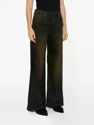 D.exterior Faded-effect Wide-leg Jeans