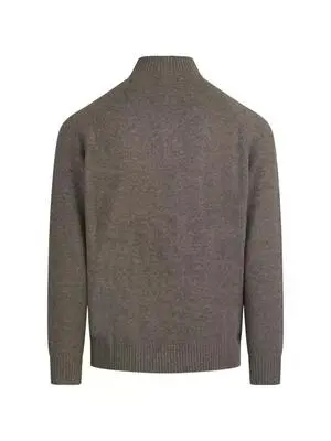 MC2 SAINT BARTH Beige Galway Lambswool Cardigan With High Collar