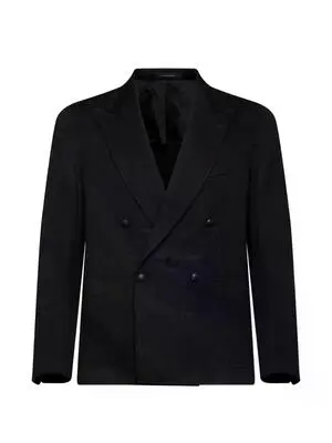 Tagliatore Double-breasted Peak-lapel Blazer - Black