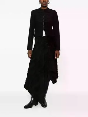 Masnada Asymmetric Frayed-effect Midi Skirt