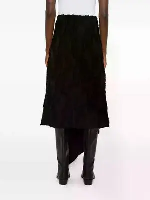 Masnada Asymmetric Frayed-effect Midi Skirt