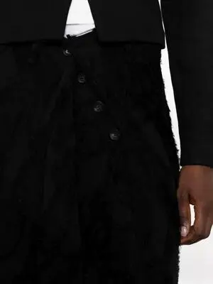 Masnada Asymmetric Frayed-effect Midi Skirt