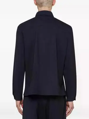 LANEUS Boxy-fit Pocket-detail Shirt - Blue