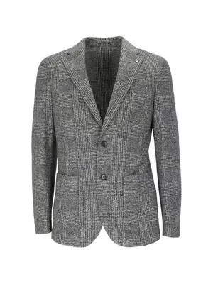 L.B.M. 1911 Checked Notched-lapel Blazer - Grey