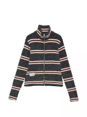 SONG FOR THE MUTE Striped Zip-up Sweater