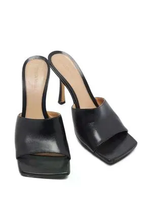 Bottega Veneta Stretch Square-toe Sandals - Black