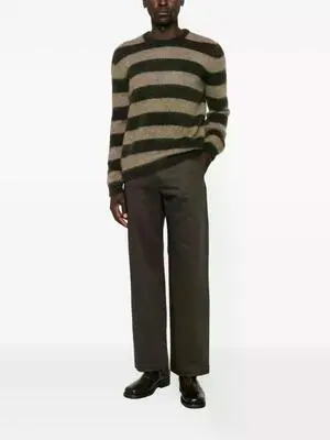 AMARANTO Buckled Straight-leg Trousers - Brown